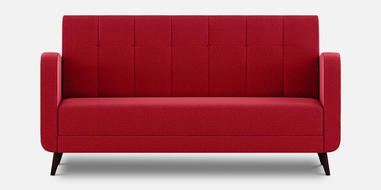 Buy Wiki Velvet 3 Seater Sofa In Maroon Colour at 64% OFF by Febonic ...