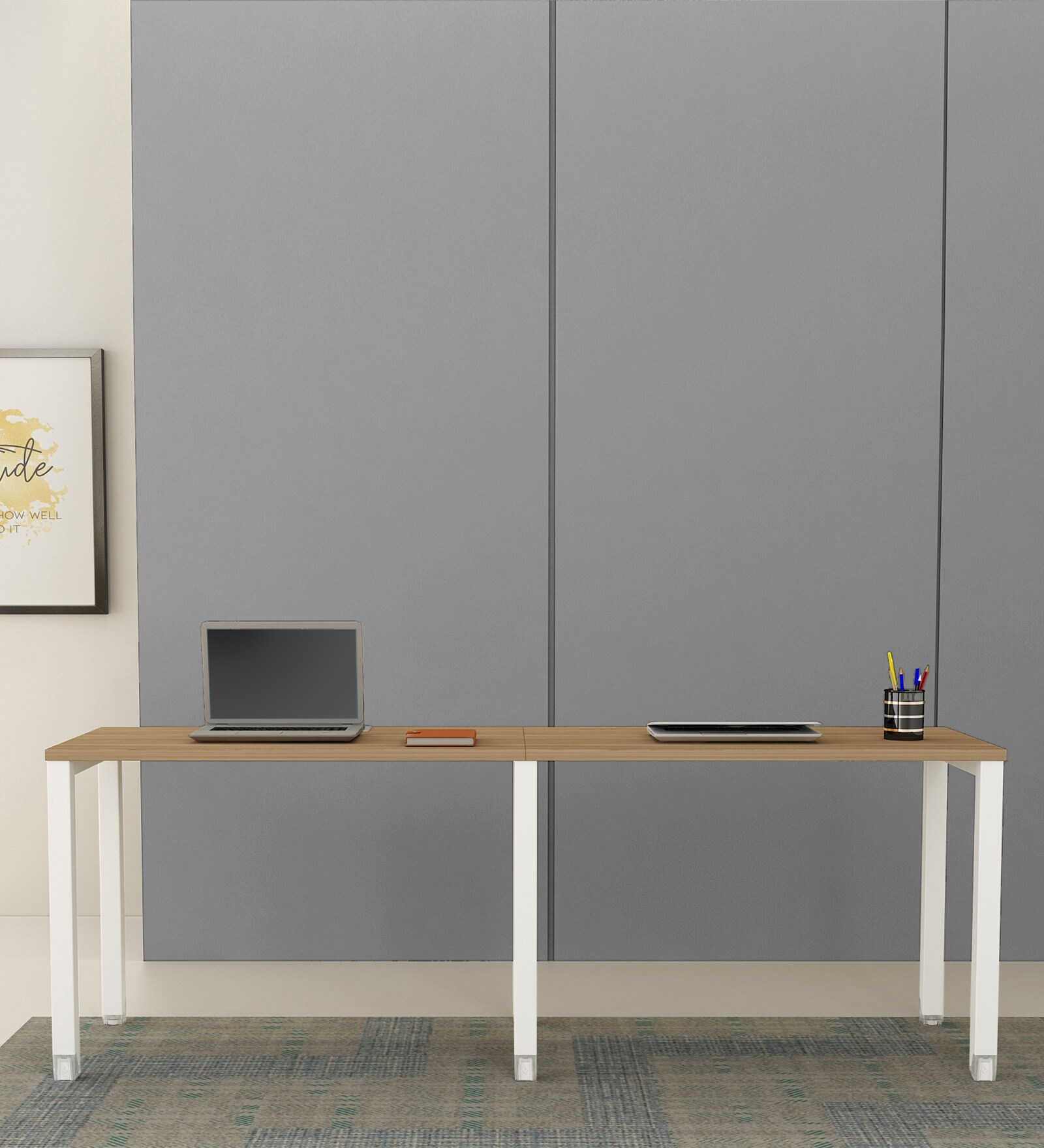 Buy Wide Workstation In Persian Walnut Finish at 1% OFF by Spacewood ...