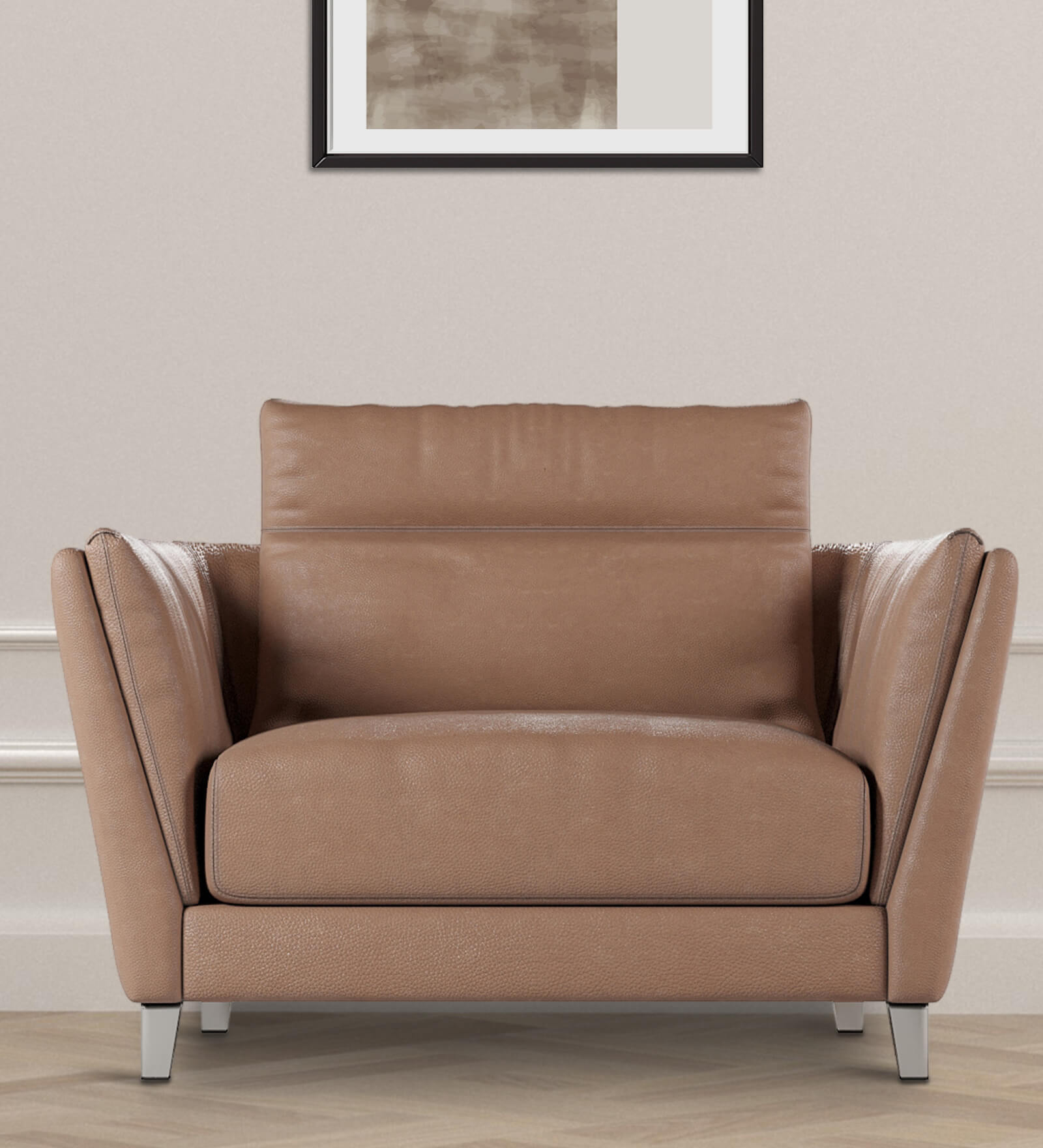Buy Wilfred Leatherette 1 Seater Sofa in Tan Colour at 50% OFF by Casa ...