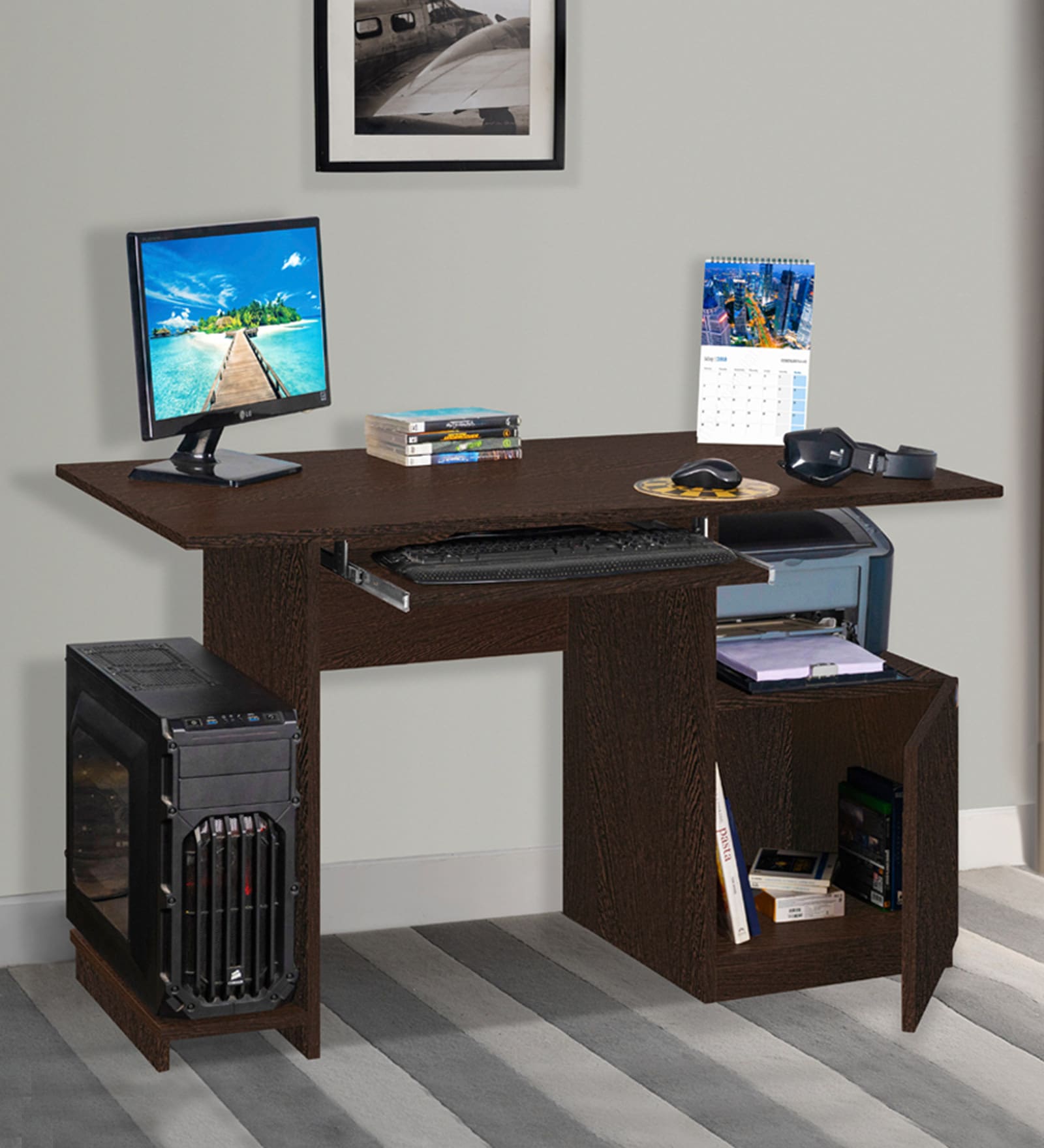 Buy Wing Computer Table in Wenge Finish at 100% OFF by Delite kom ...
