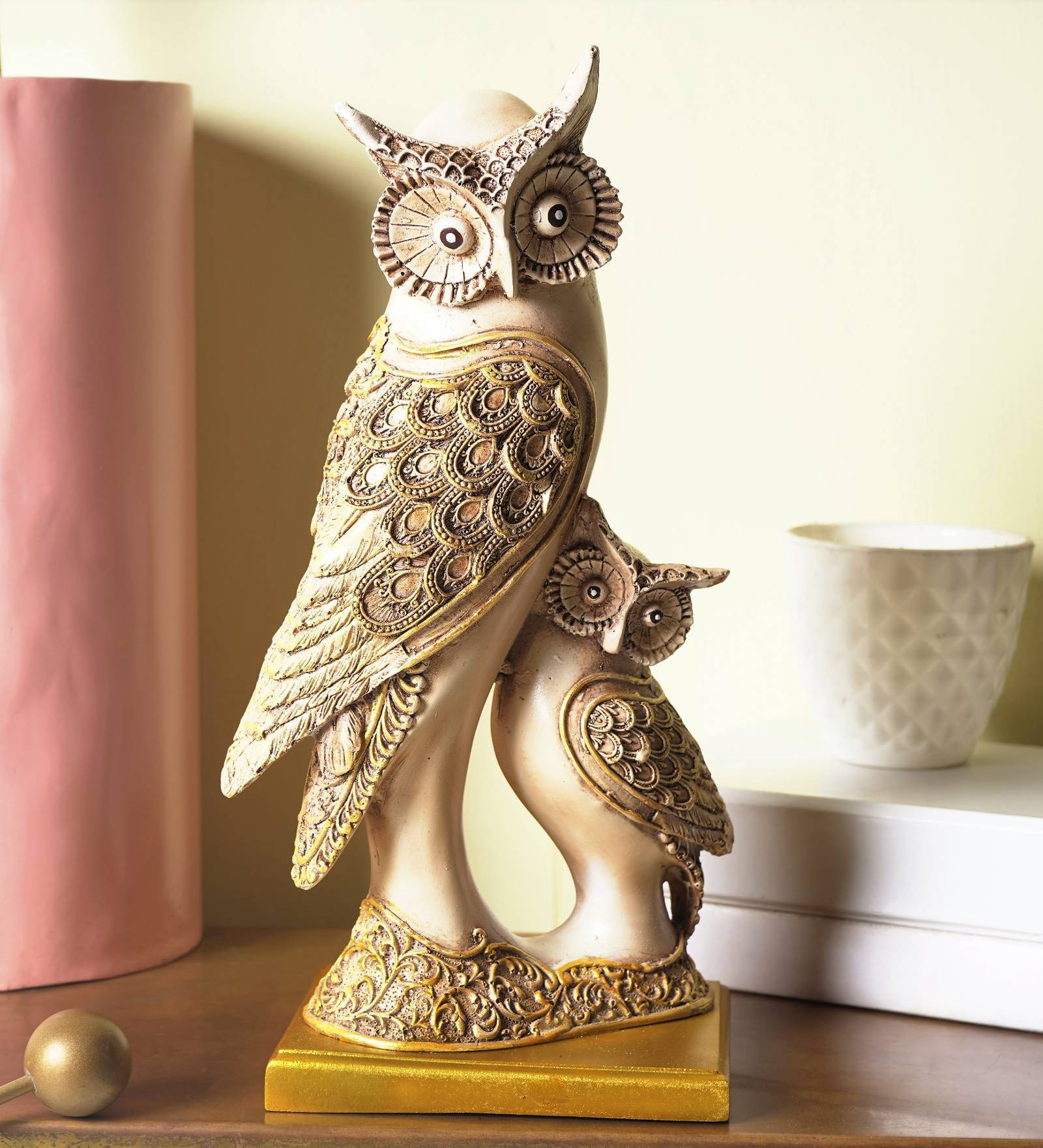 Buy Winged Owls Brown Resin Figurine at 30% OFF by The Artment | Pepperfry