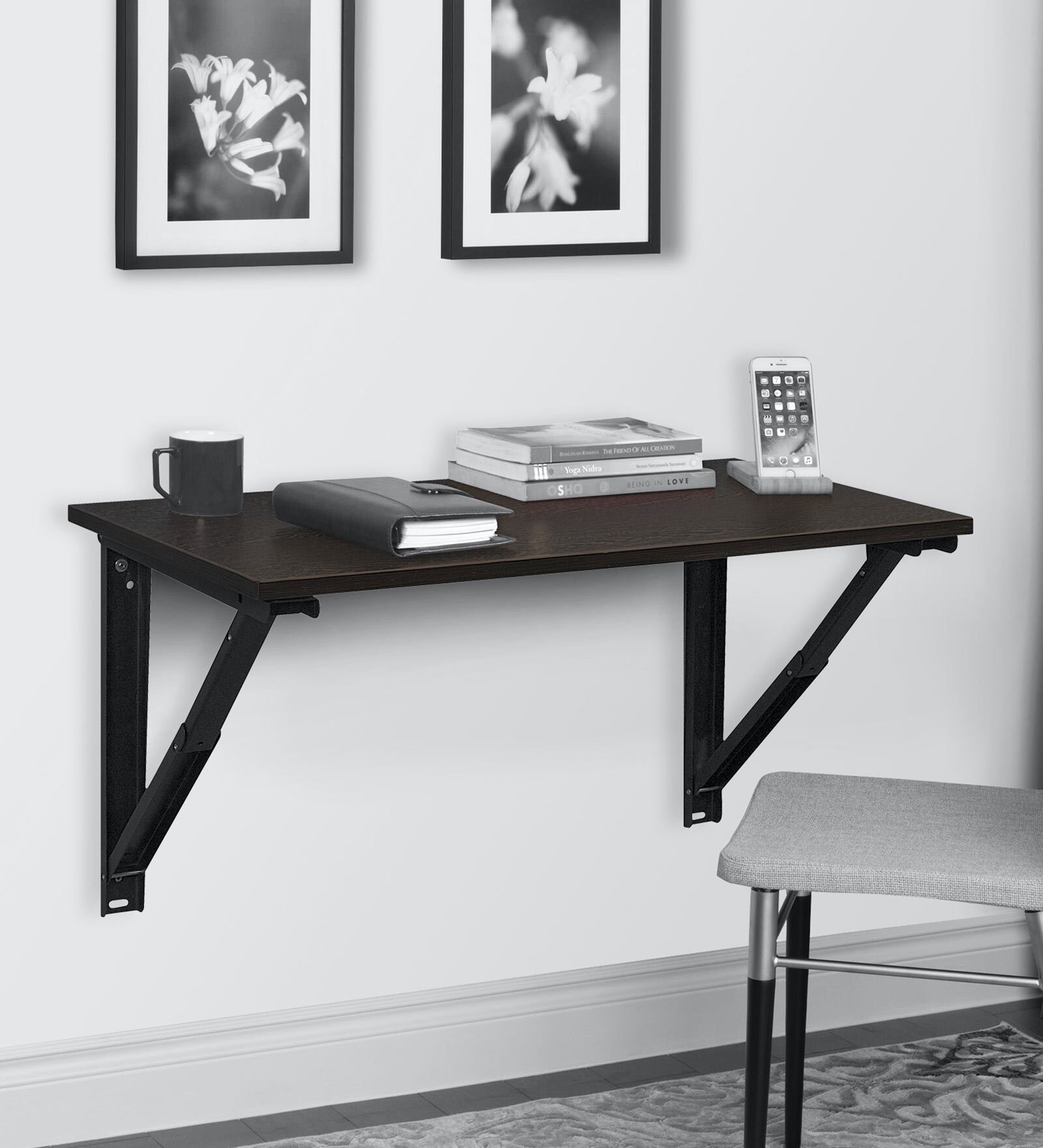 Buy Wizard Wall Mounted Table in Dark Brown at 100% OFF by Delite kom ...