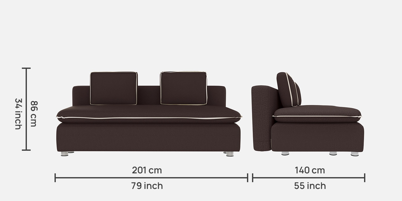 Buy Windsor Sofa Cum Bed in Brown Finish at 16% OFF by Godrej Interio | Pepperfry