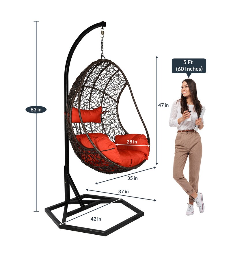 Buy Lazio Wicker Swing in Black & White Colour by Outkraft Online ...