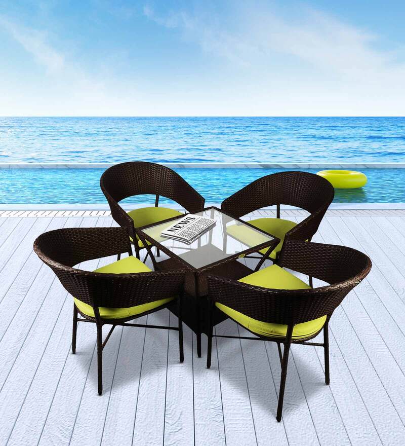 Buy Athens Patio Set in Dark Brown Colour by OutKraft Online - Table ...