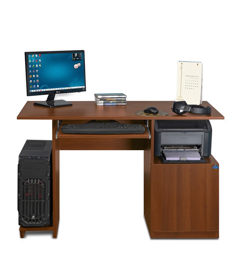 Buy Wing Computer Table in Acacia Dark Finish Online - Computer Tables ...