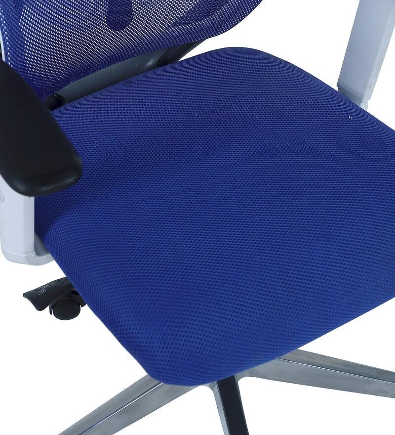 Buy Wings High Back Ergonomic Chair In Blue Colour By Furniturstation ...