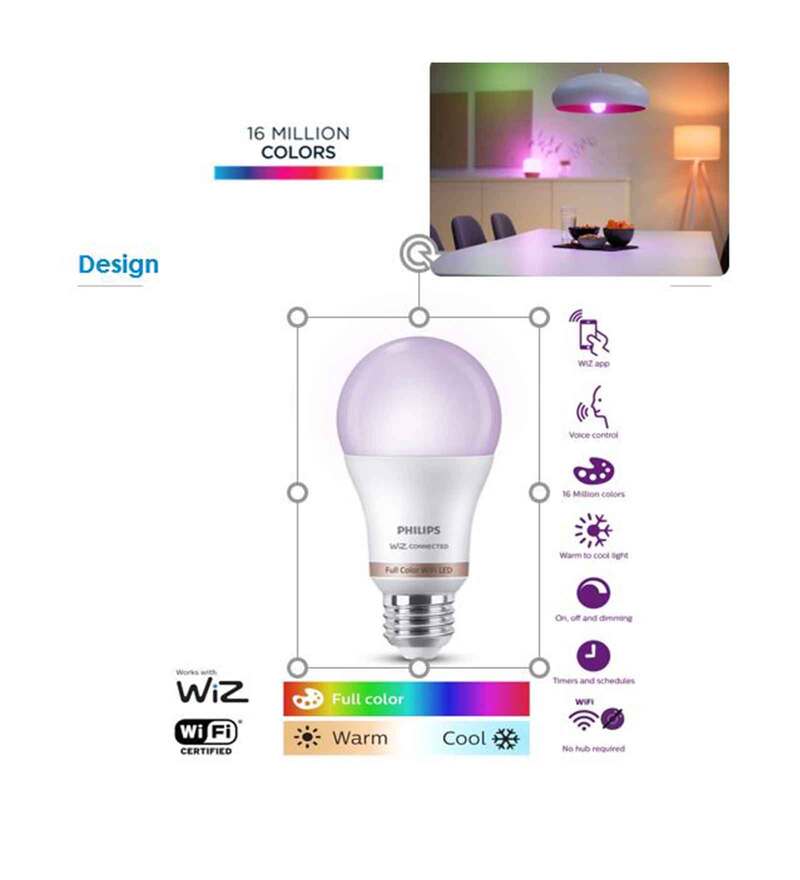 Buy Wiz Philips Wiz Full Colour 12W Led Bulb E27 by Philips Online ...