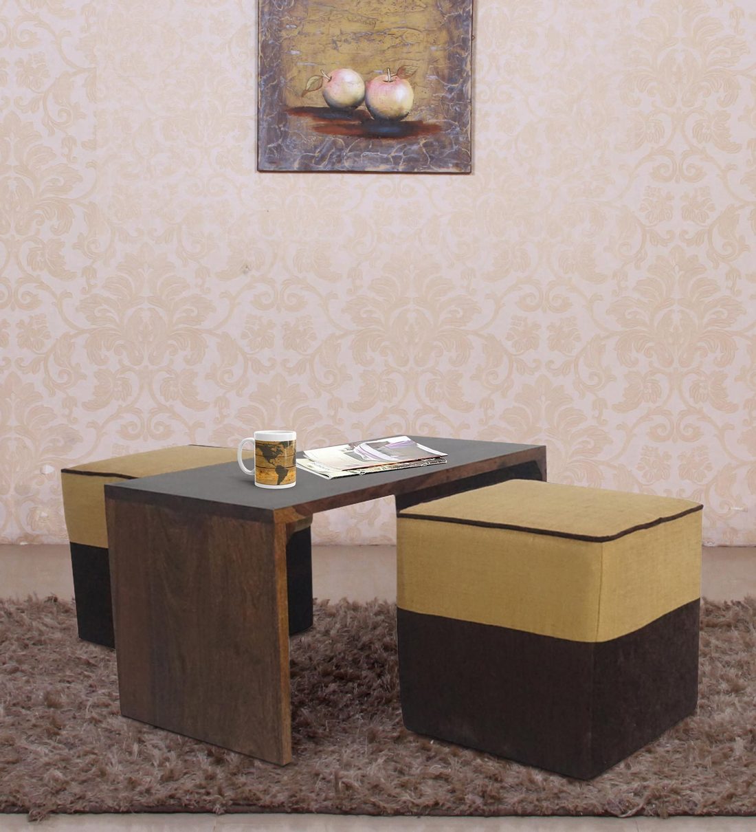 Buy Wolton Center Table with 2 Pouffes at 8% OFF by Muebles Casa ...