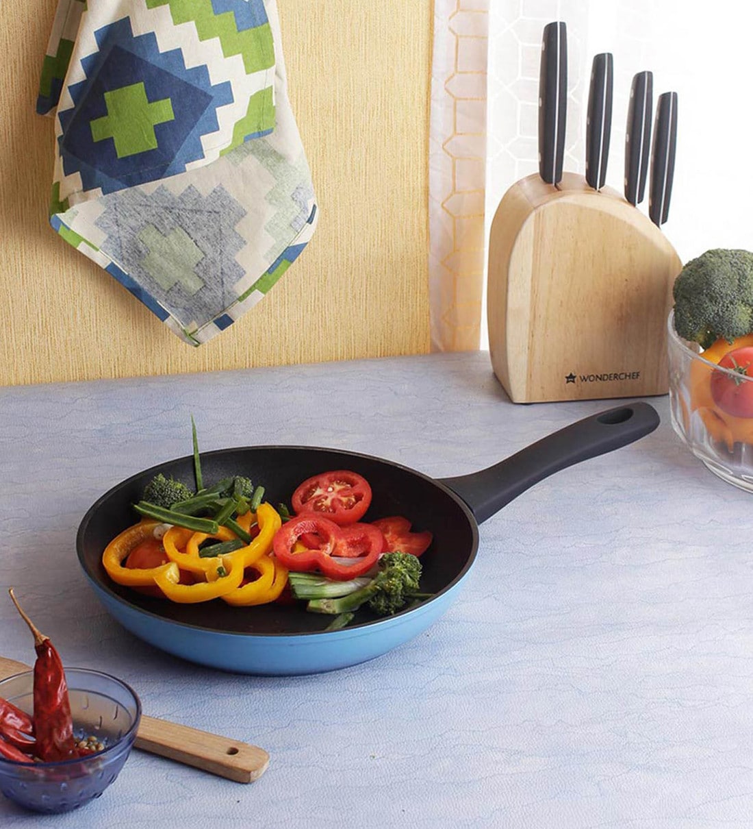 Buy Sapphire Forged 24Cm Fry pan Pure grade aluminium in Blue color ...