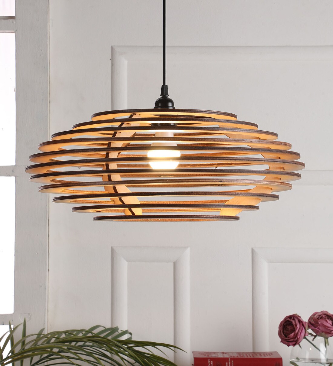 Buy Brown Wood Single Hanging Lights by Woodlab at 34% OFF by WoodLAB ...