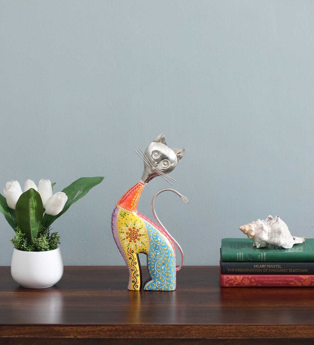 Buy Wooden Handpainted Cat Figurine at 17% OFF by Ujjwal Wood | Pepperfry