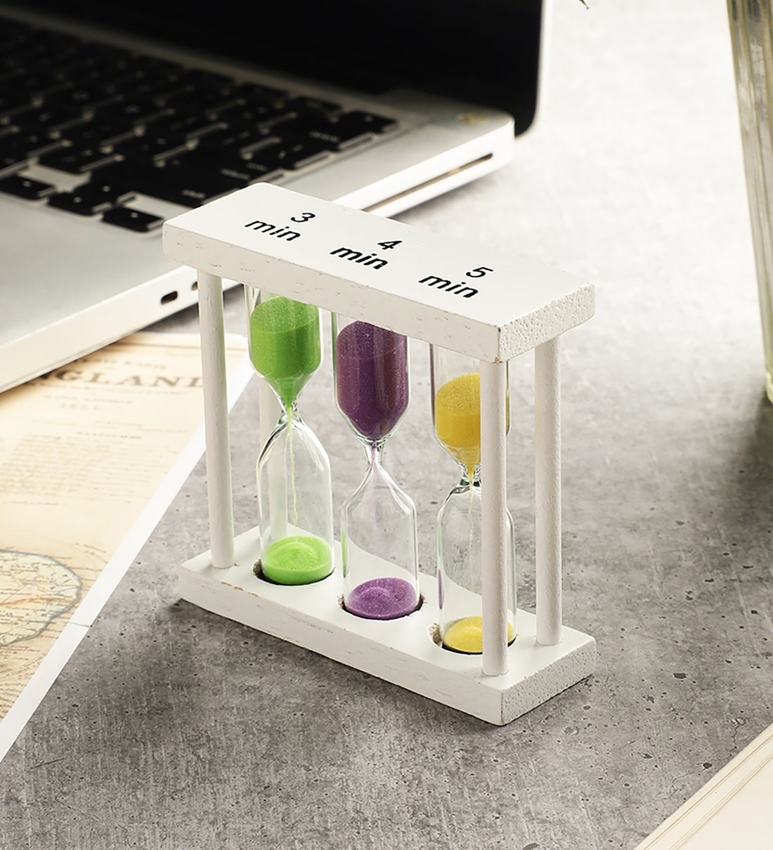 Buy Wooden Multicolor Klimt 3 Tube Sand Timer Showpiece at 29% OFF by ...