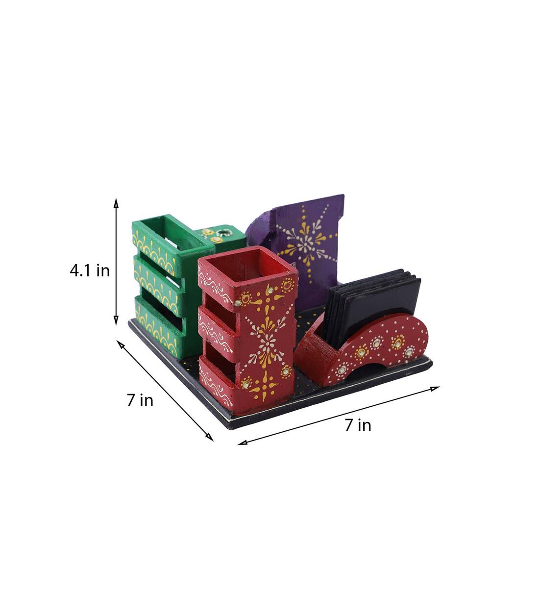 Buy Wooden Stationery Organizer by Aapno Rajasthan Online - Desk ...