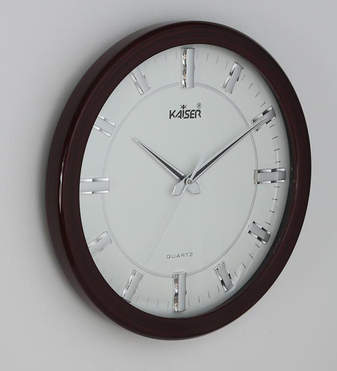 Buy Wooden Wall Clock In Rosewood Finish By Kaiser Online - Modern Wall ...