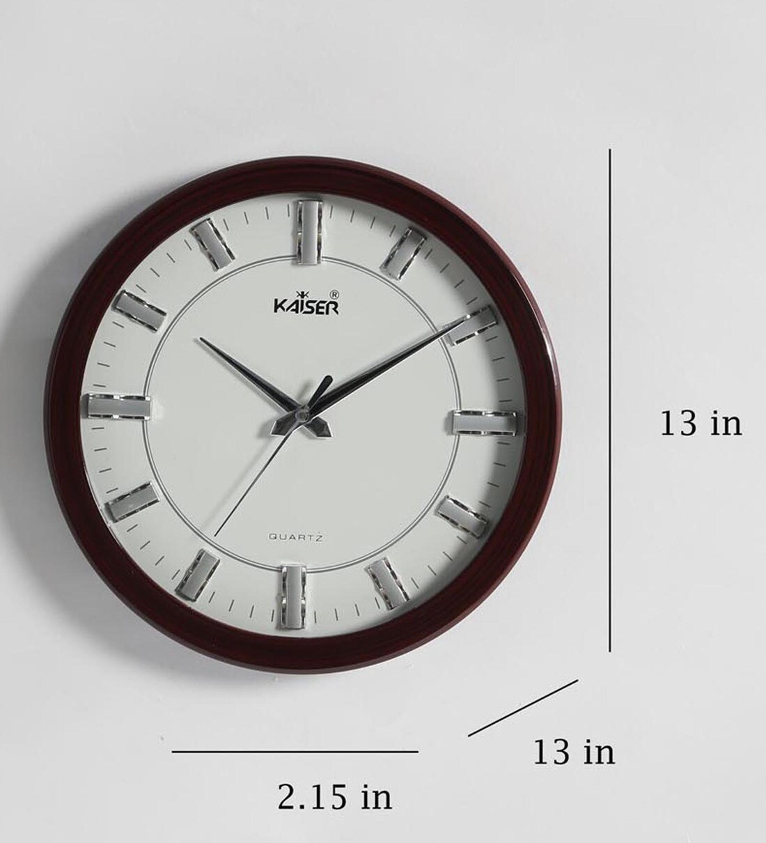 Buy Wooden Wall Clock In Rosewood Finish By Kaiser Online - Modern Wall ...