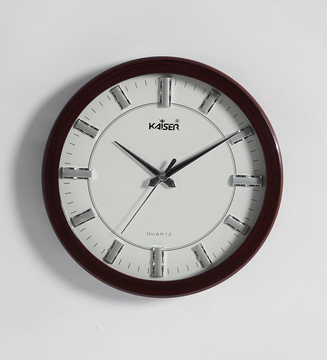 Buy Wooden Wall Clock In Rosewood Finish By Kaiser Online - Modern Wall ...