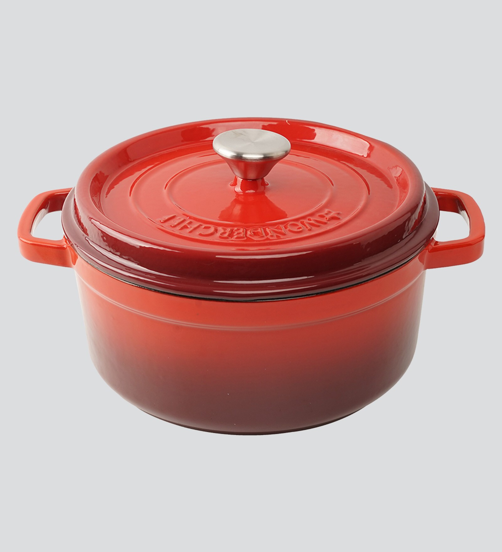 Buy Ferro Cast-Iron - Cook & Serve Pot with Lid 22Cm (Red) Online ...