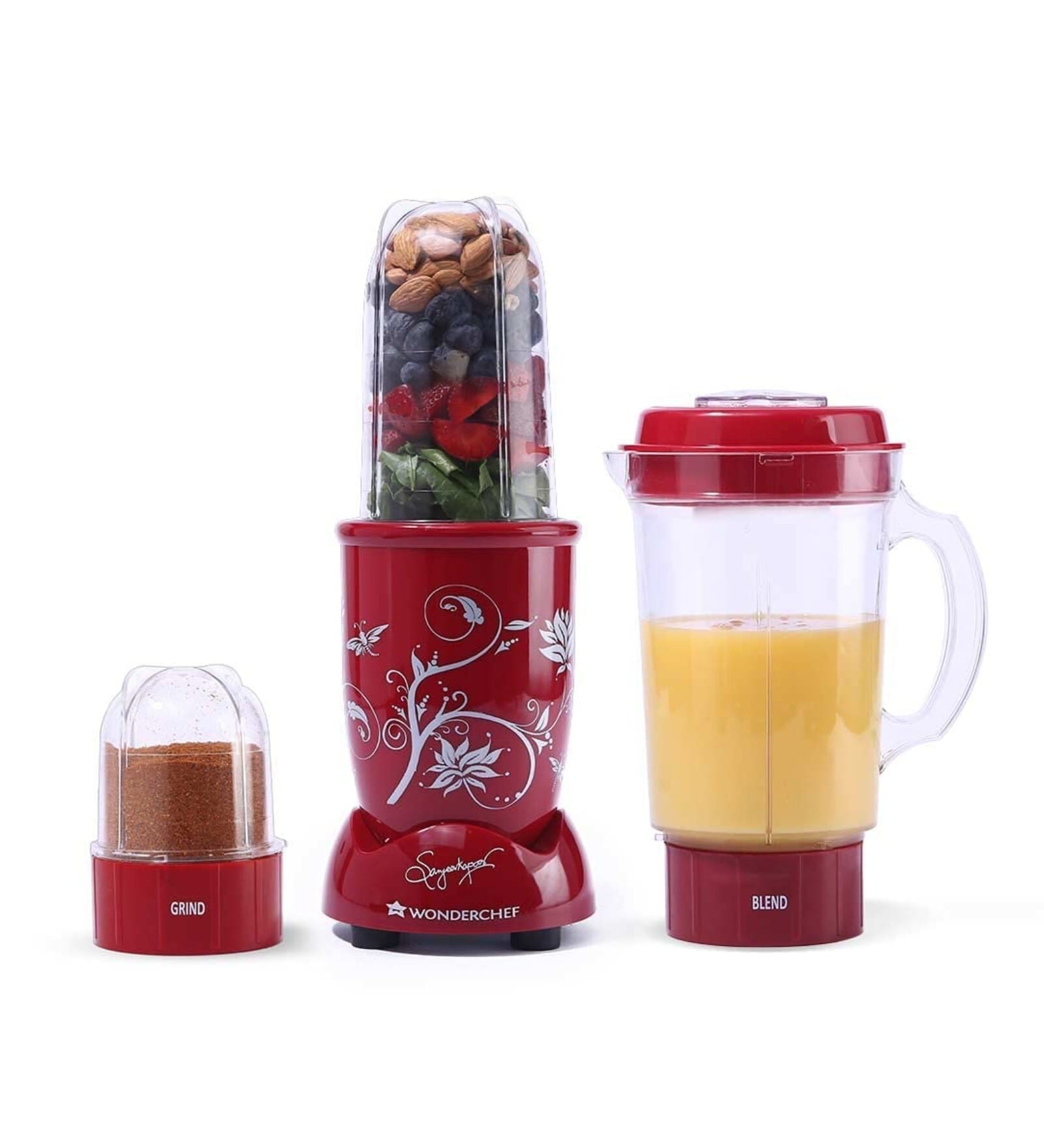 Buy Wonderchef SS Blades 400W 3 Jar Nutri Blend Juicer Mixer Grinder ...