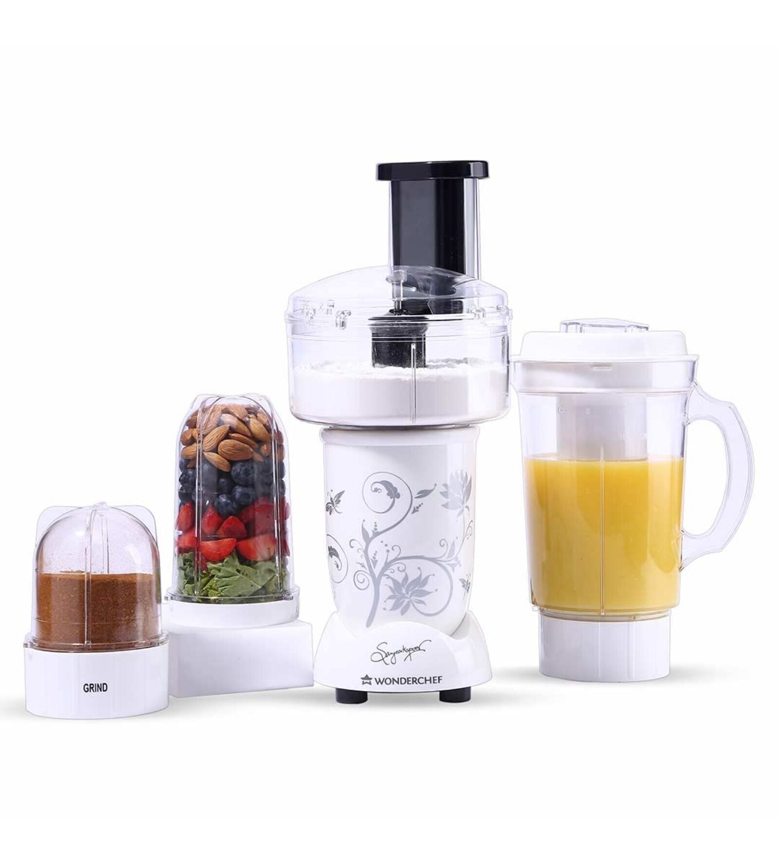 Buy Wonderchef SS Blades 400W 4 Jar Nutri Blend Food Processor (White ...