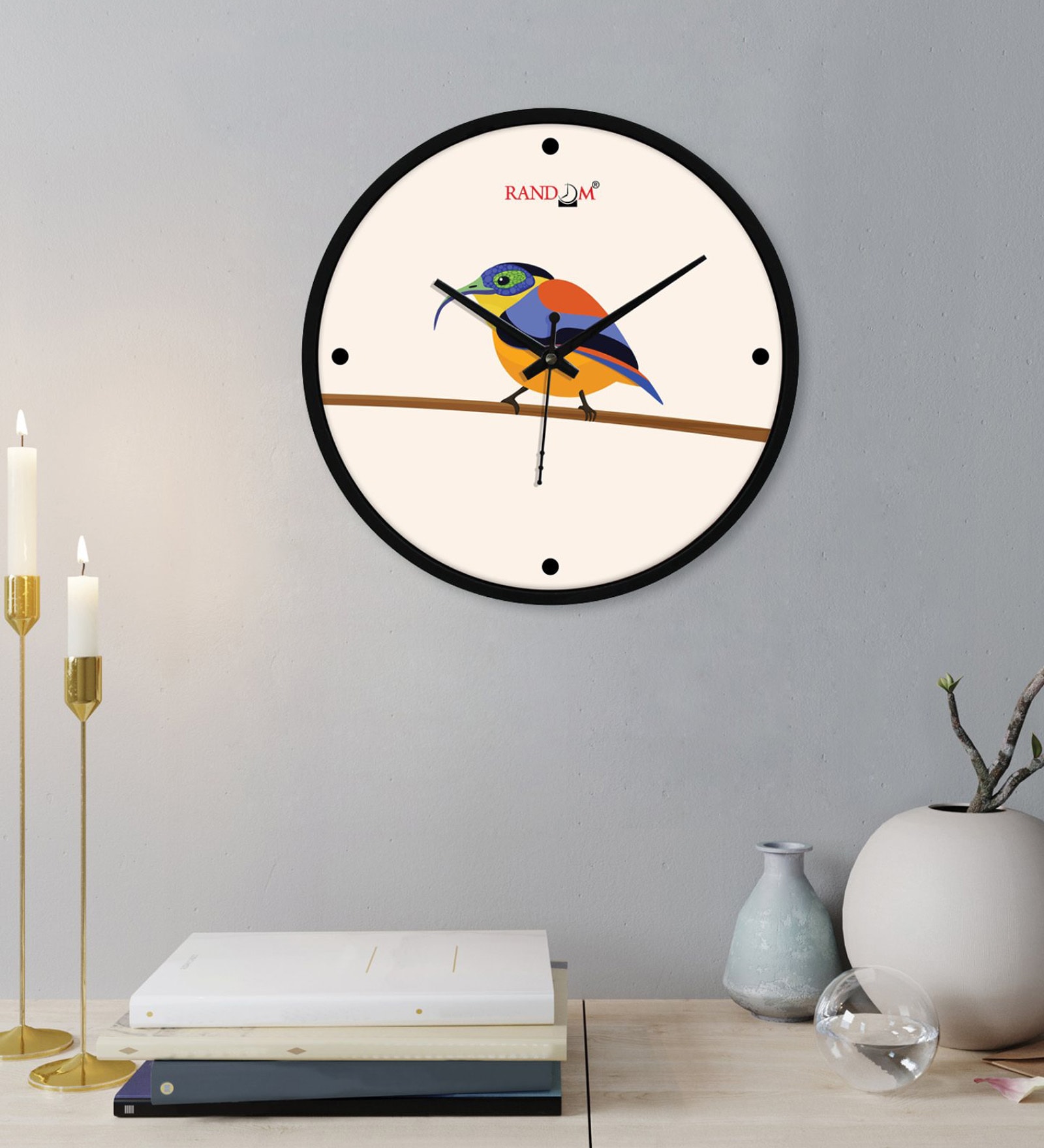 Buy Wooden Bird Wall Clock In Black By Random at 32% OFF by Random ...