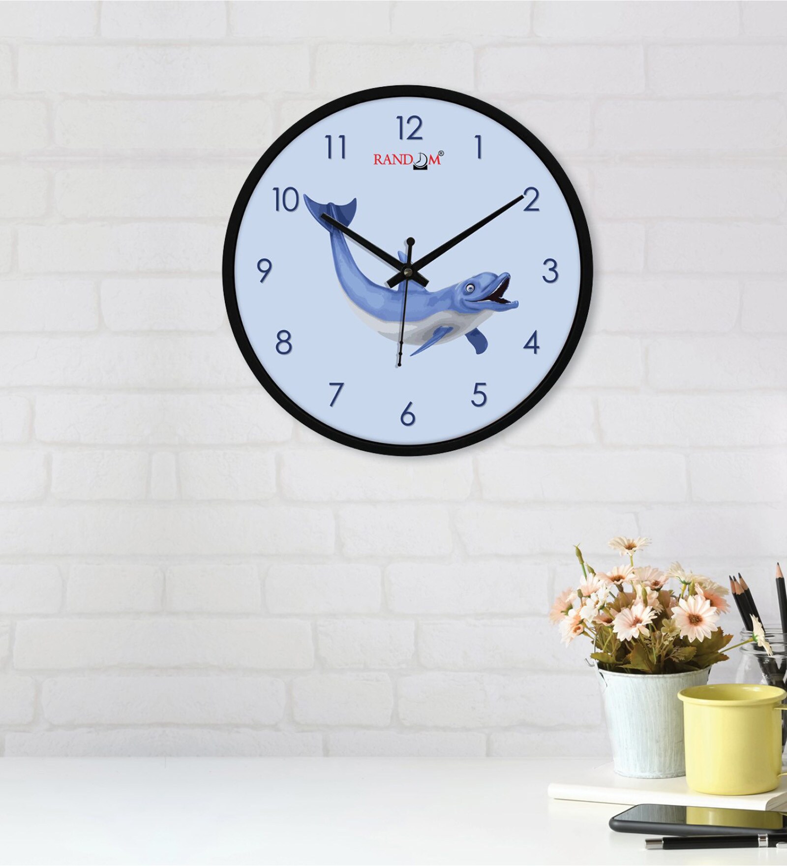 Buy Wooden Blue Whale Wall Clock In Black By Random at 14% OFF by ...