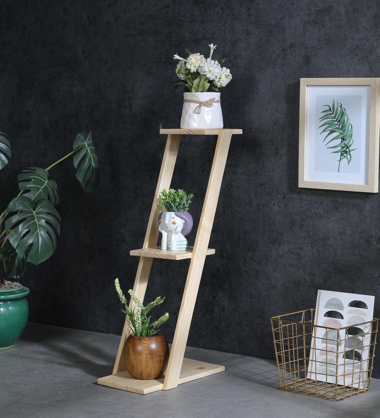 Buy Wooden Large Three Step Planter Stand by Lycka at 55% OFF by Lycka ...
