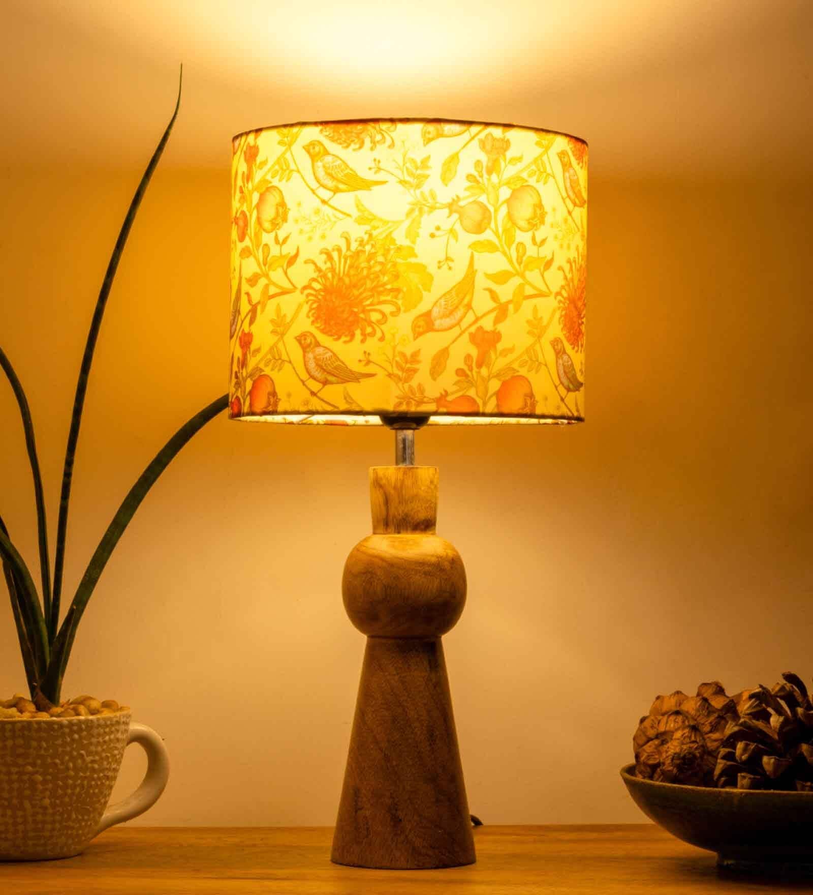 Buy Wooden Skirt Lamp with Multicolor Birdy Shade at 48% OFF by Green ...