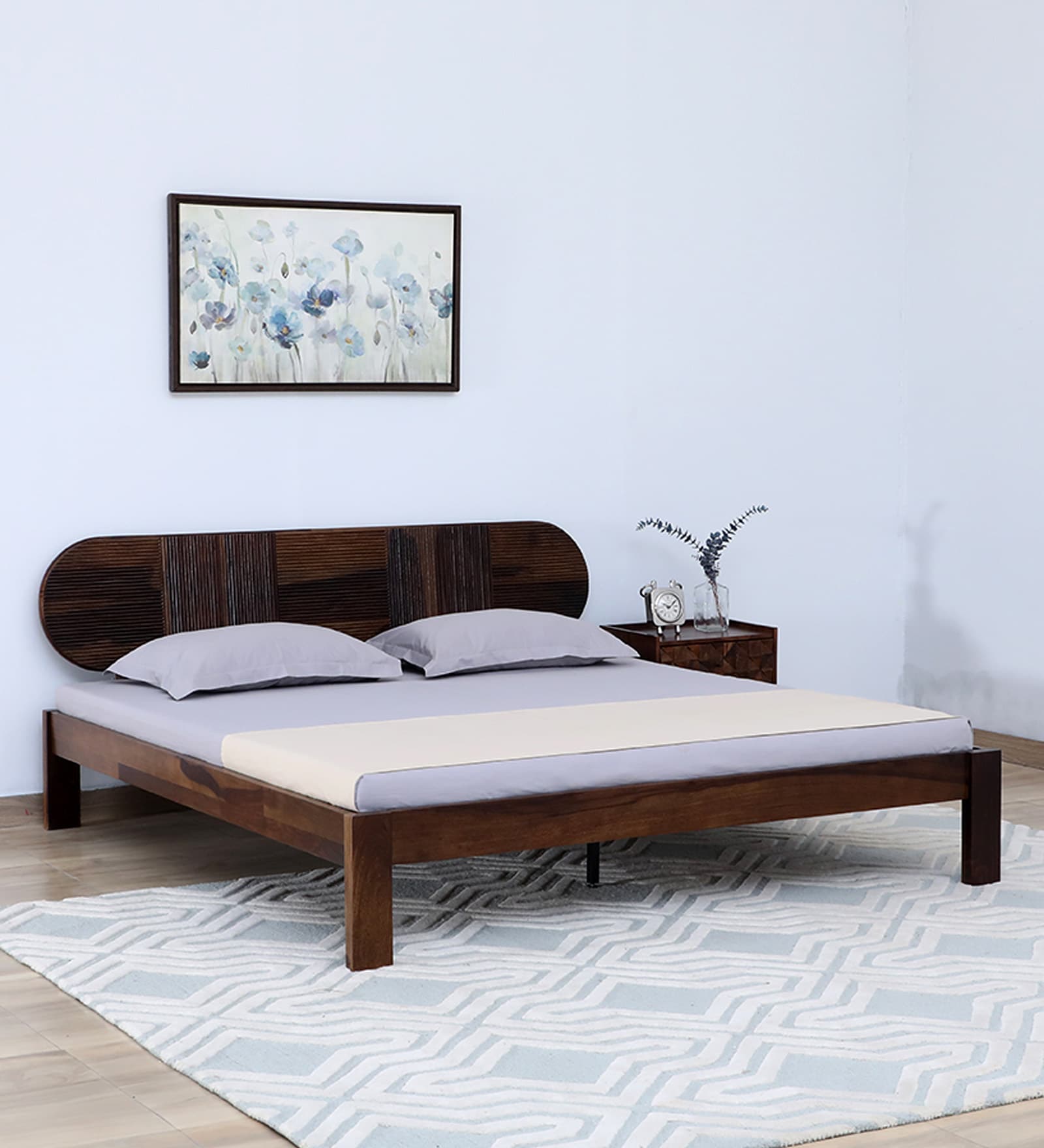 Buy Woodwhiz Sheesham Wood King Size Bed In Scratch Resistant Teak ...