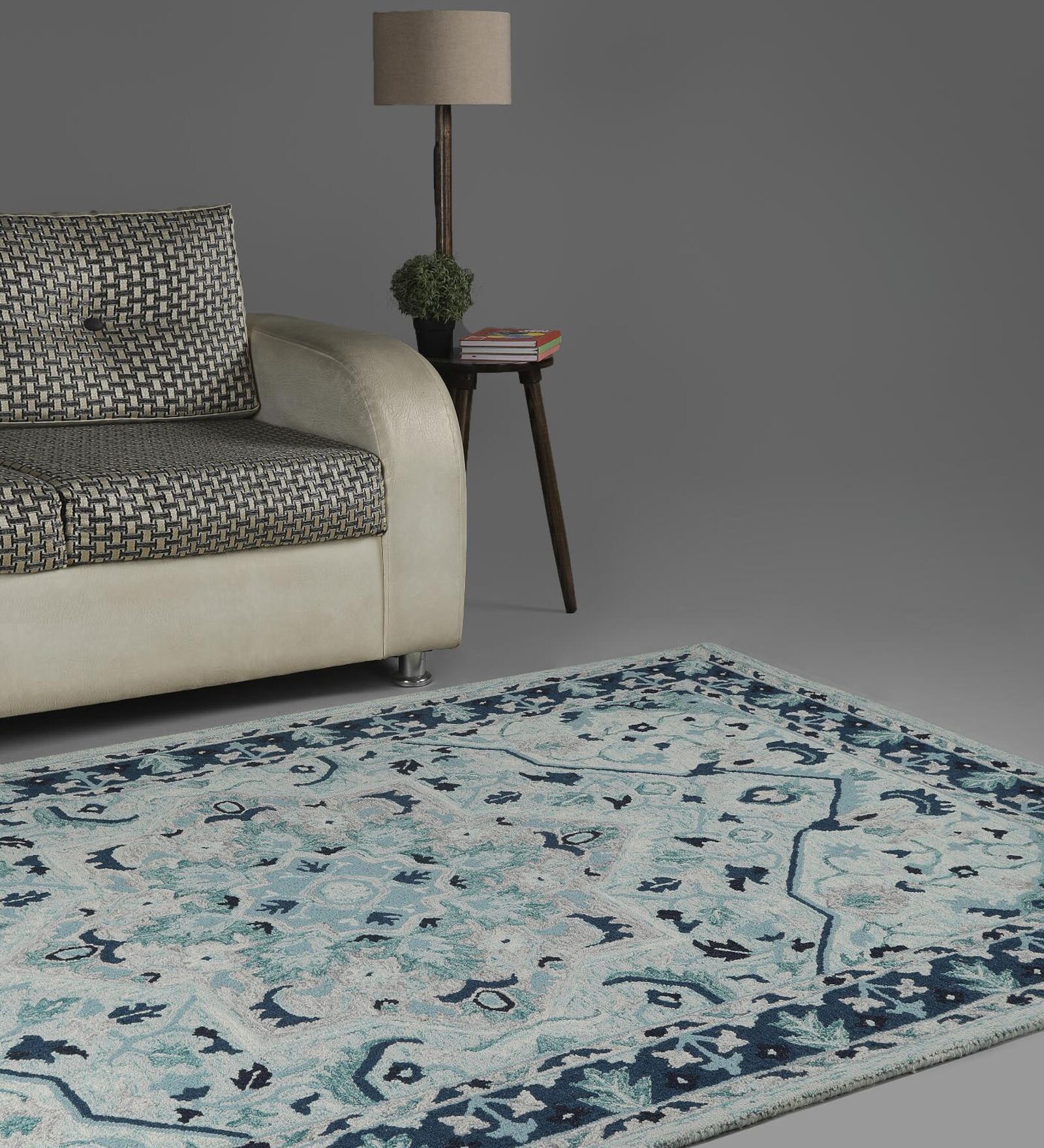 Buy Floral Pattern Wool Hand Tufted 5 X 8 Feet Carpet By by Sanded Edge ...