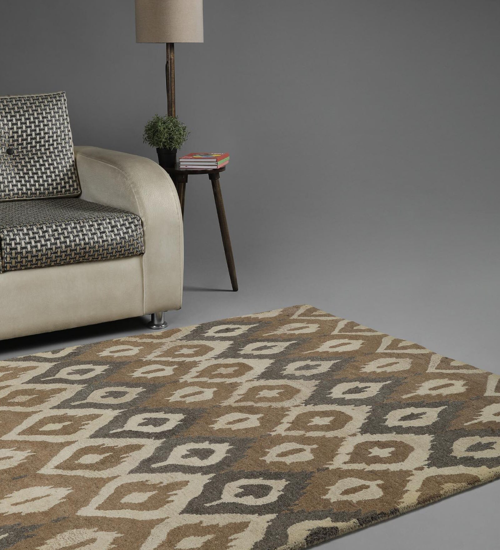 Buy Trellis Pattern Wool Hand Tufted 5 X 8 Feet Carpet By Sanded Edge ...