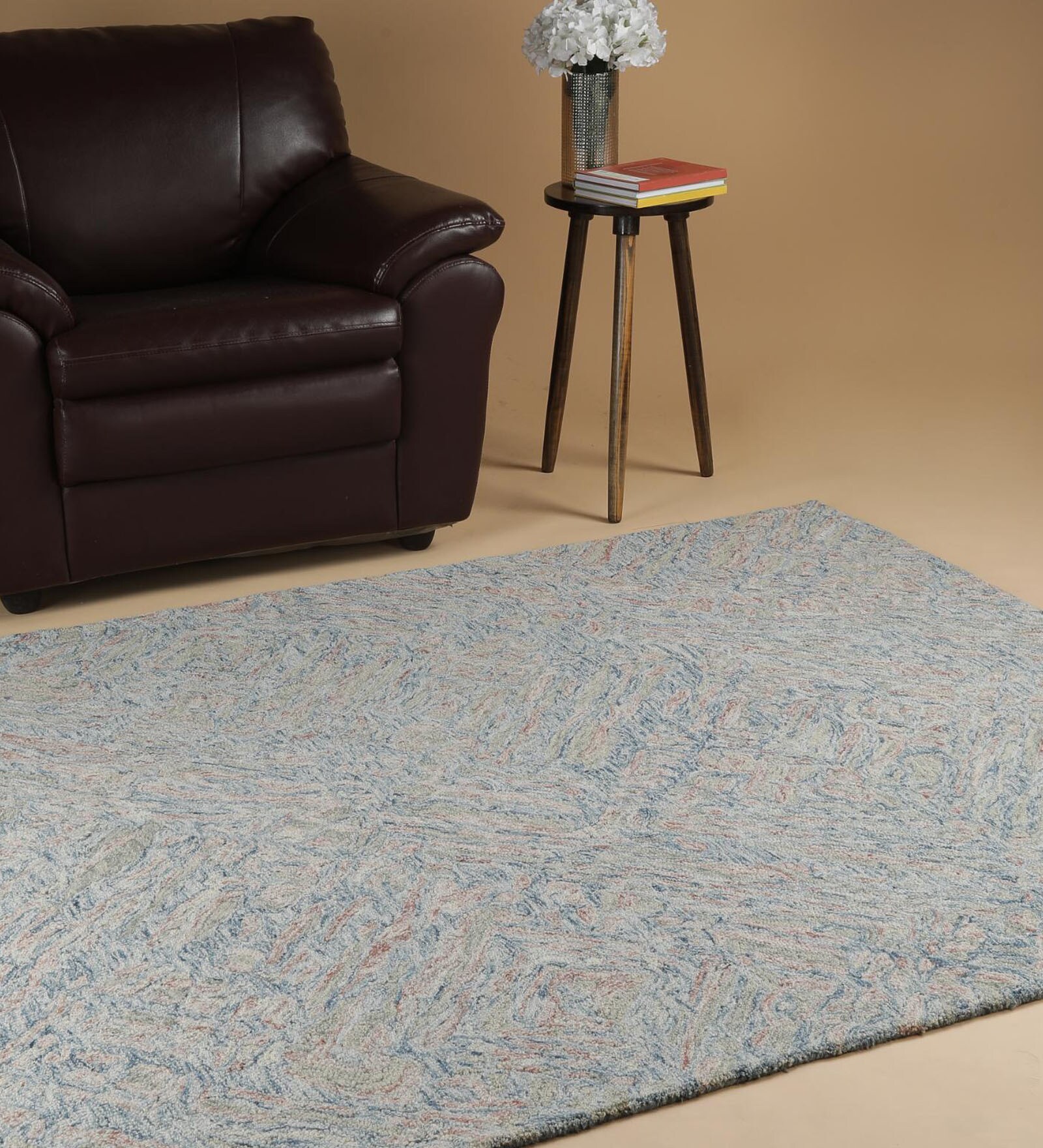 Buy Washed-Out Pattern Wool Hand Tufted 5 X 8 Feet Carpet By Sanded ...