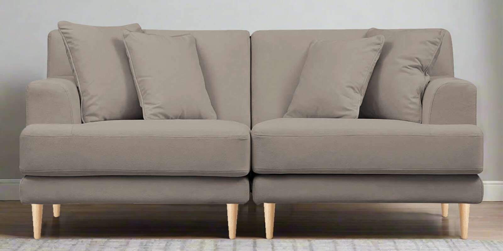 Buy Woody Fabric 2 Seater Sofa In Camel Beige Colour at 25% OFF by ...