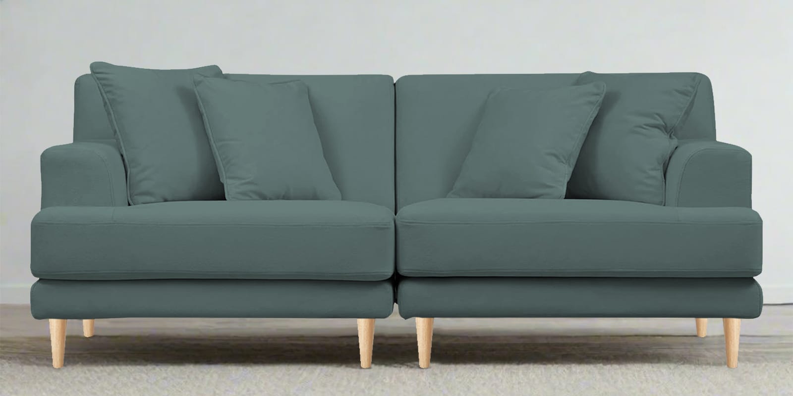 Buy Woody Fabric 3 Seater Sofa In Pista Green Colour at 26% OFF by ...