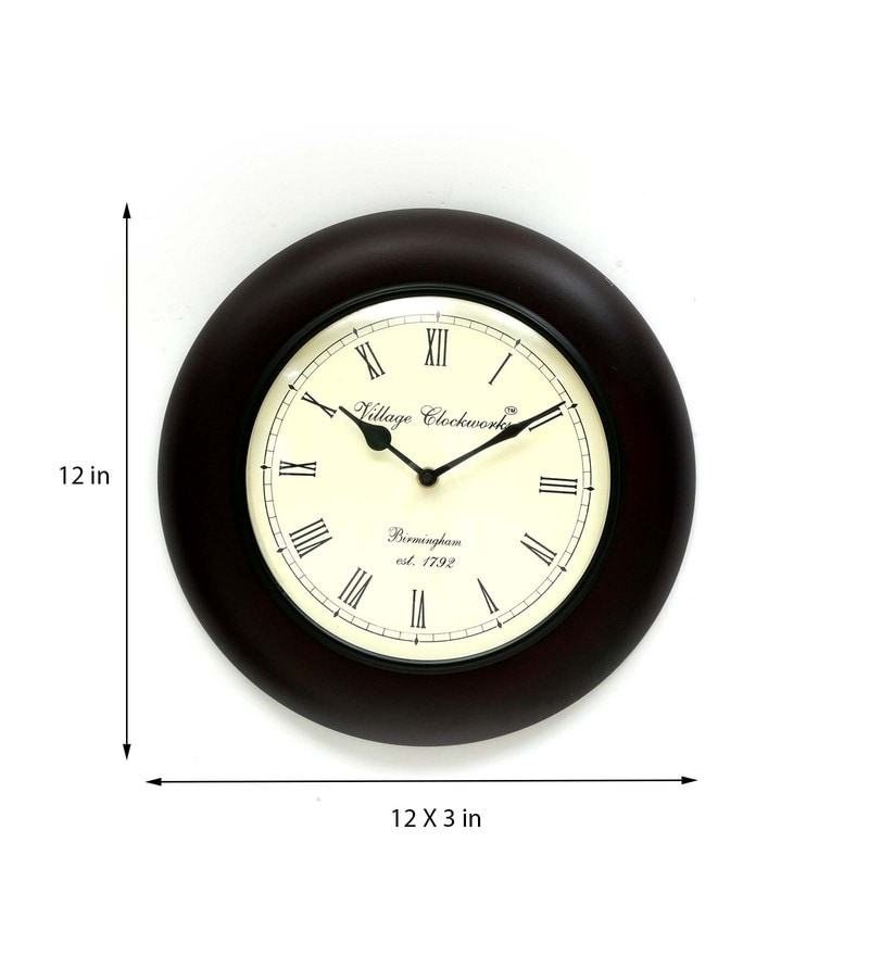 Buy Black Mango Wood Modern Wall Clock Online - Modern Wall Clocks ...