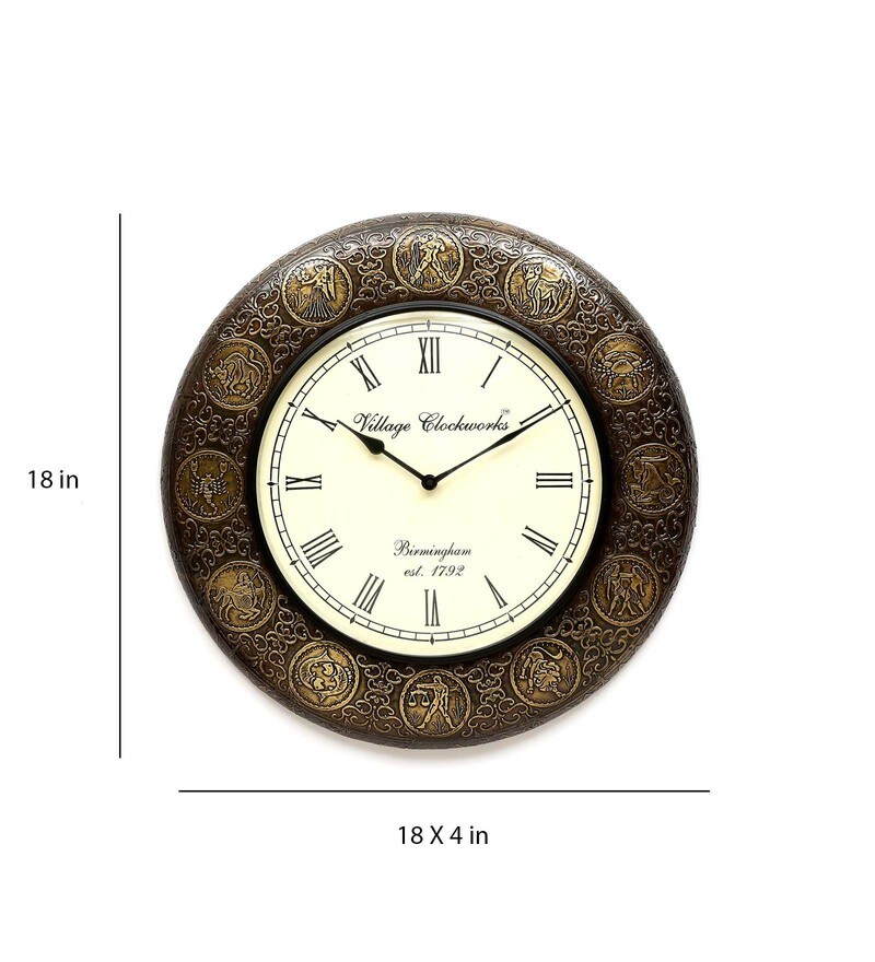 Buy Wooden Brassfitted Round Wall Clock By Craft Tree Online ...