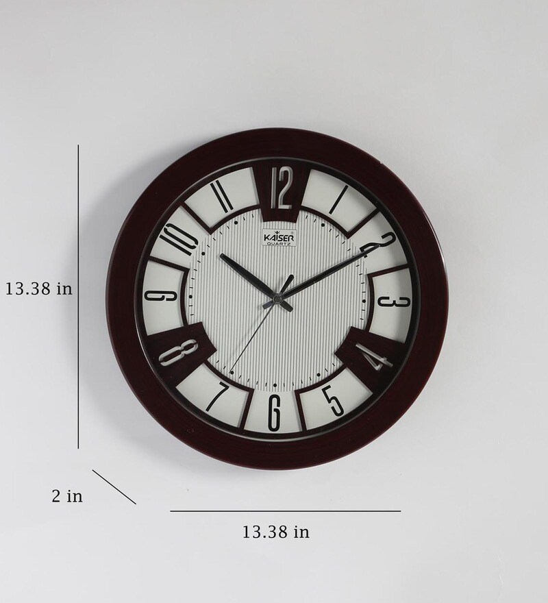 Buy Wooden Wall Clock In Rosewood Finish By Kaiser Online - Modern Wall ...