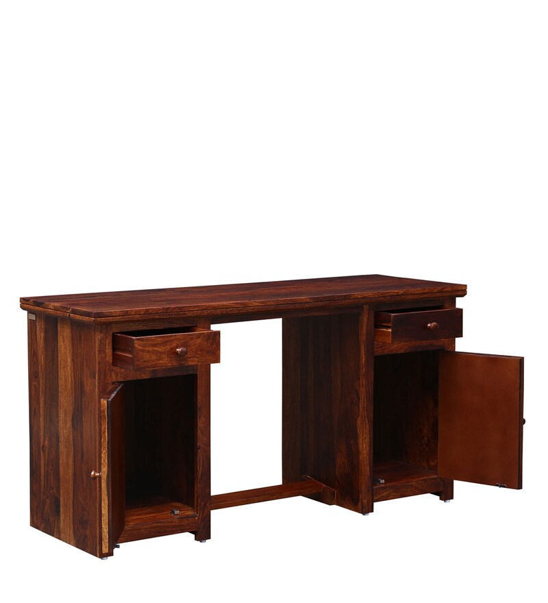 Buy Woodway Solid Wood Writing Table in Honey Oak Finish By Woodsworth ...