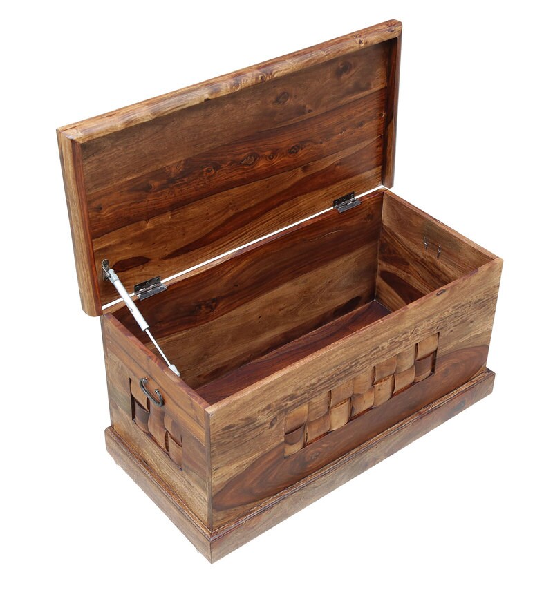 Buy Woodway Sheesham Wood Trunk in Rustic Teak Finish By Woodsworth ...