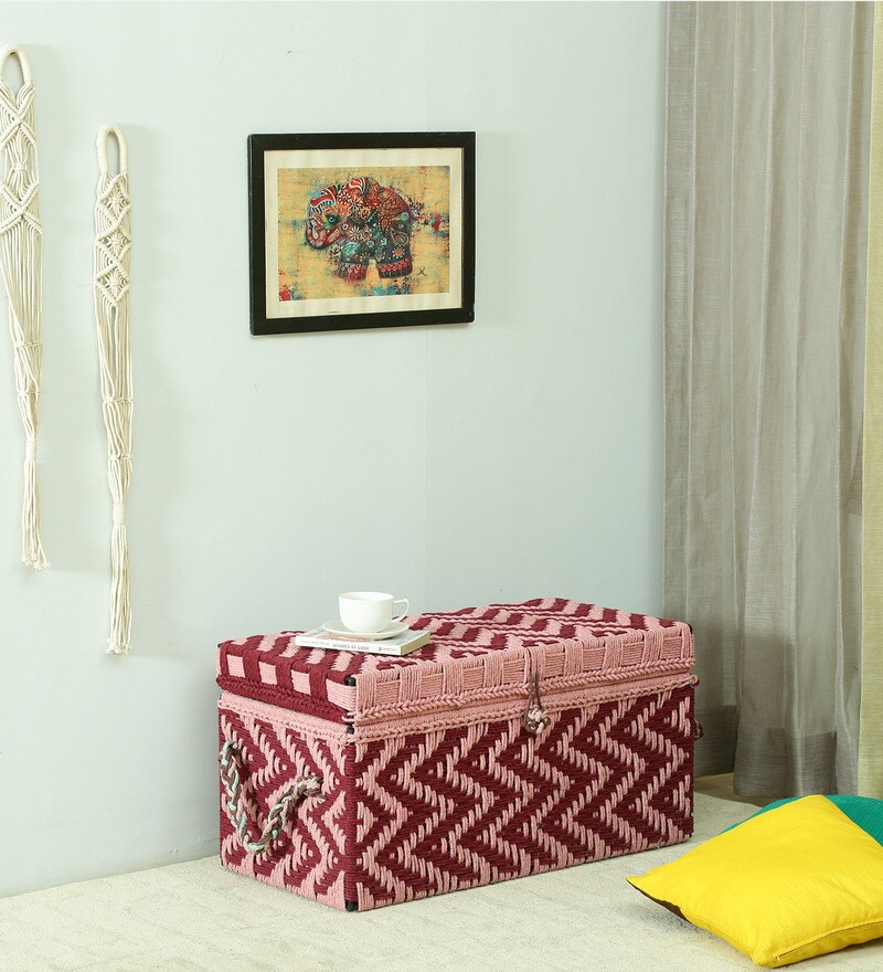 Buy Gargi Woven Trunk In Pink Colour By Mudramark Online - Linen Trunks ...