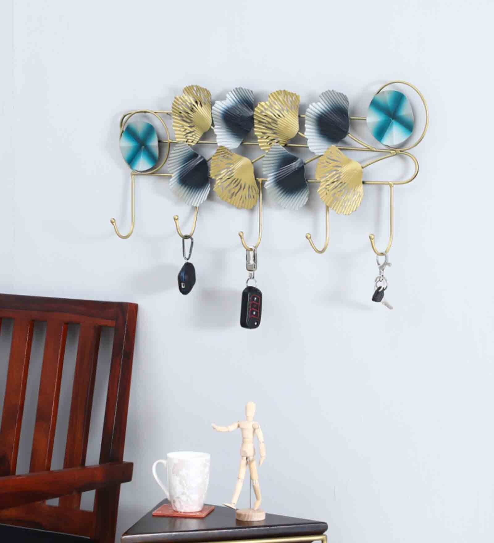 Buy Wrought Iron Lassie Blue And Golden Key Holder at 18% OFF by Kalpic ...