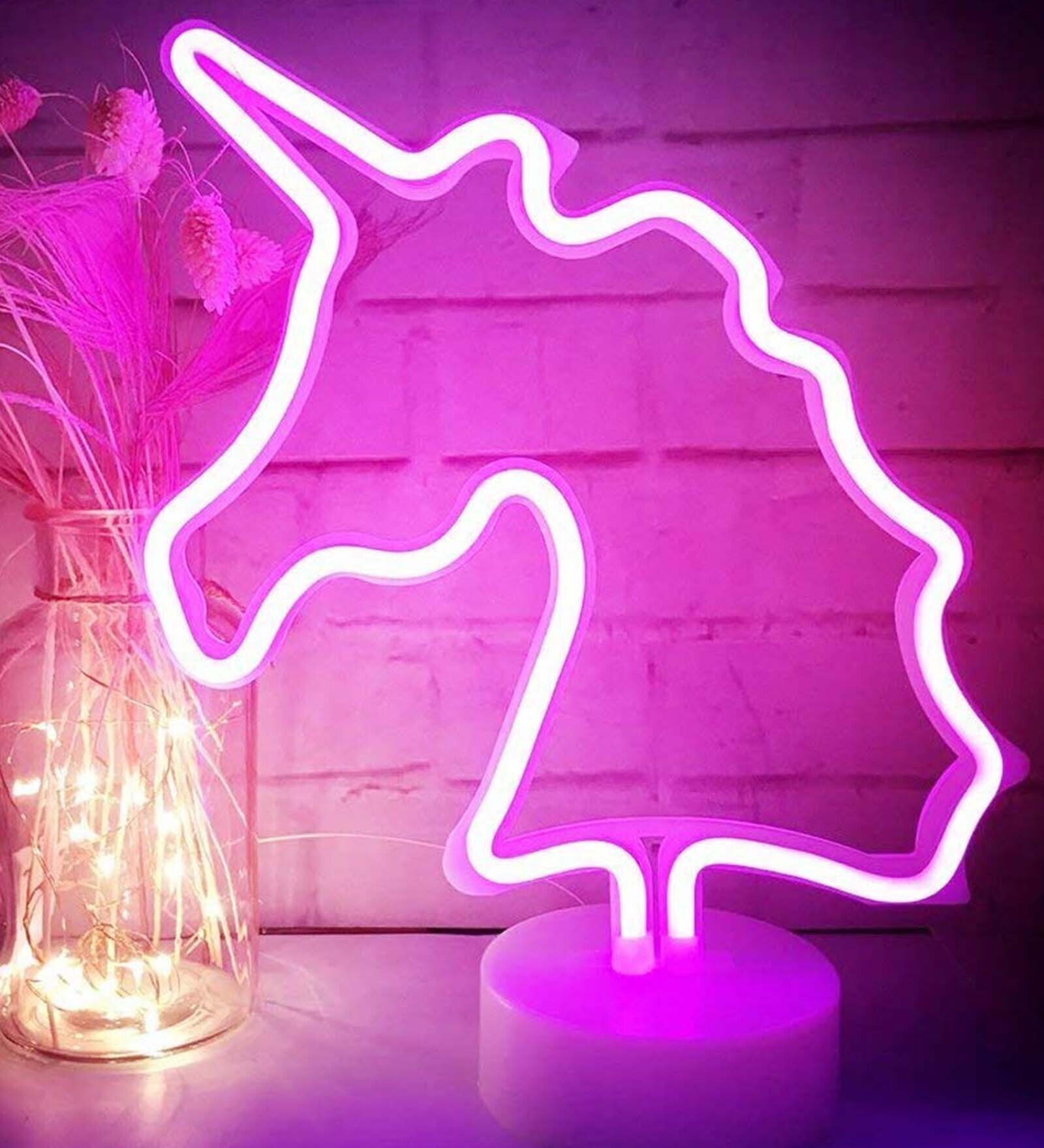 Buy Pink Unicorn Led Neon Light With Holder Base By Xergy at 63% OFF by ...