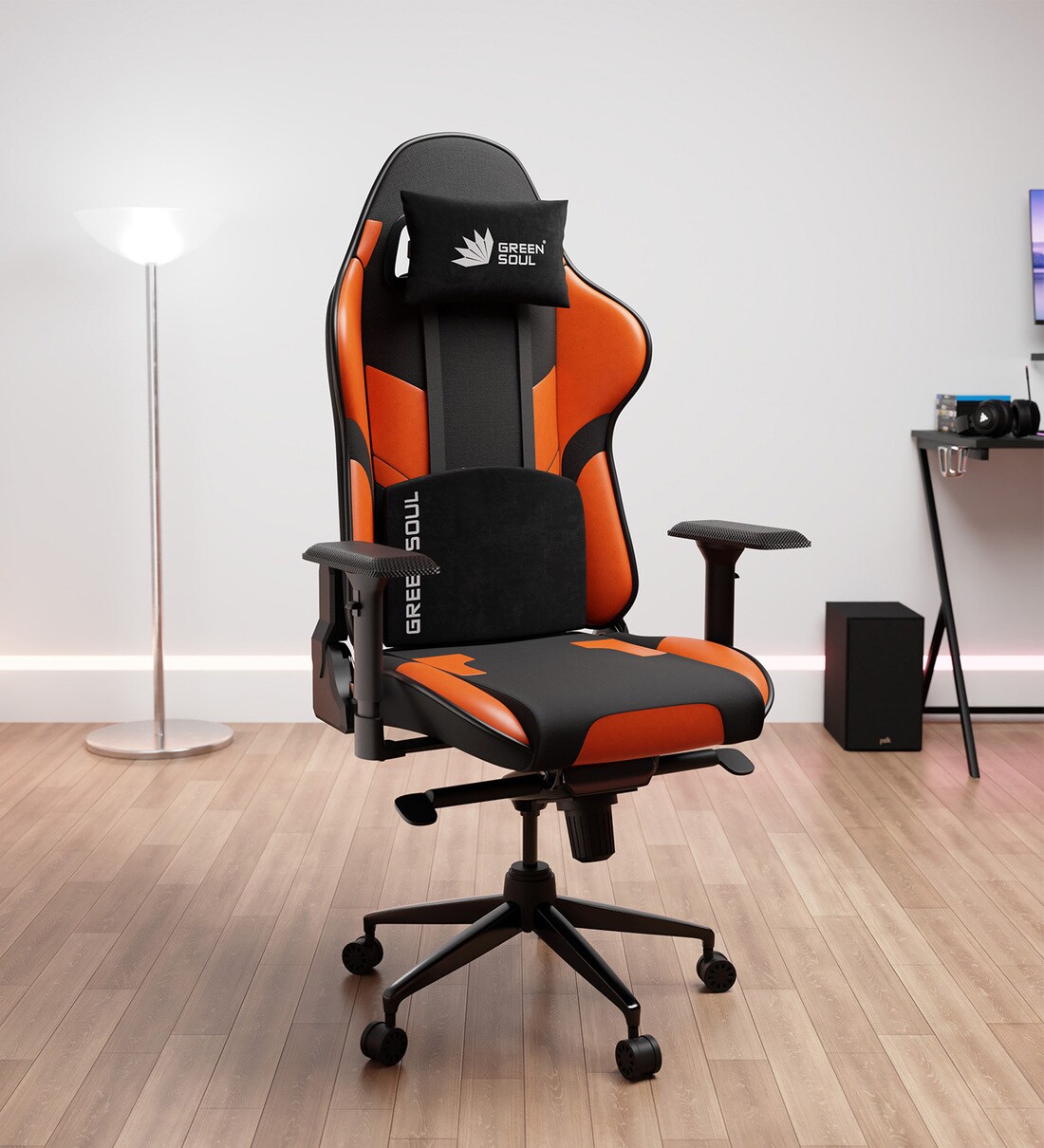 Buy Xtreme Leatherette Gaming Chair In Black & Orange Colour at 52% OFF ...