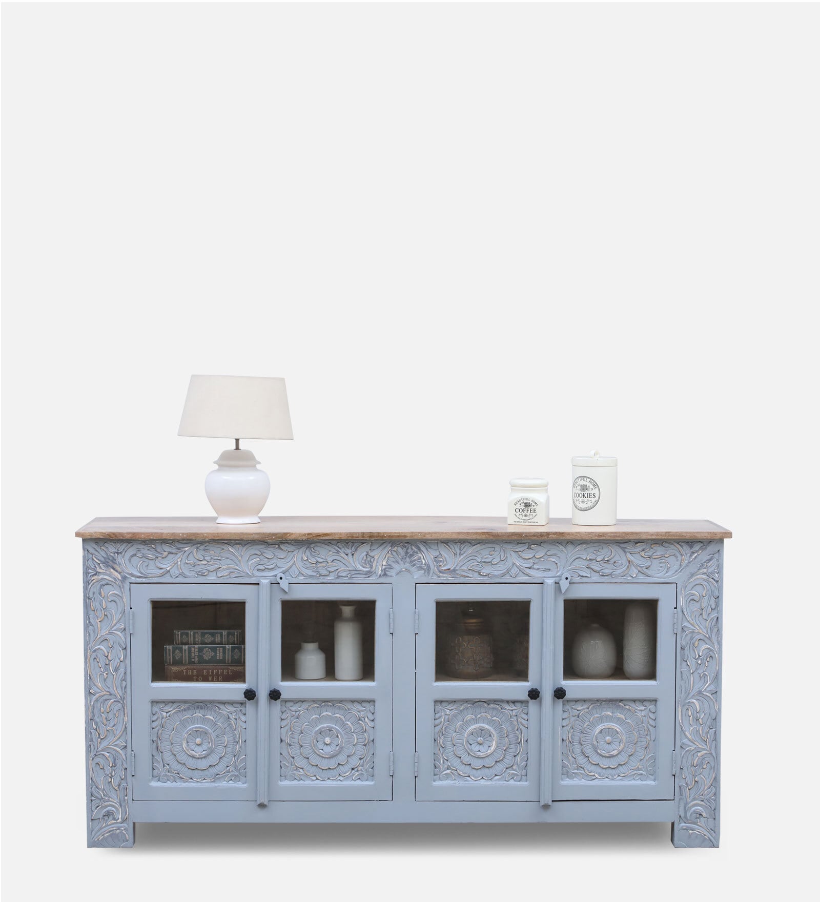 Buy Yadira Solid Wood Sideboard In Grey Distress Finish at 8% OFF by ...