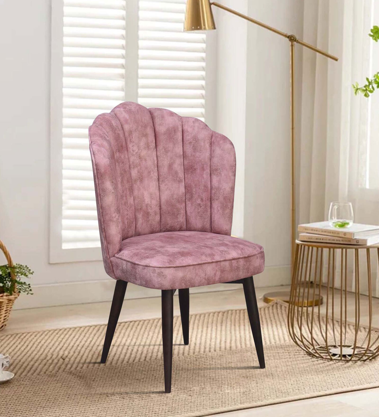 Buy Yana Living Room Accent Chair In Onion Pink Colour at 60% OFF by ...