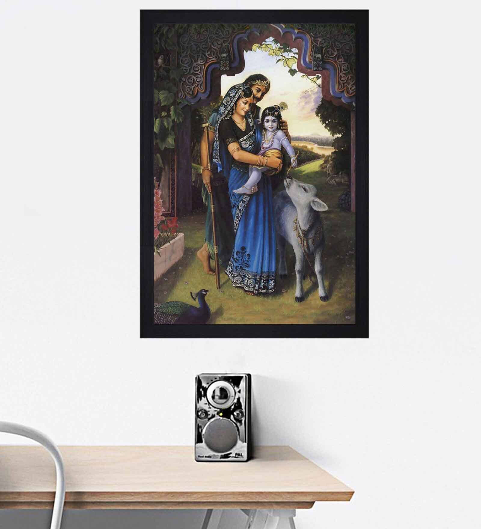 Buy Yashomati Linus Multicolour Textured Paper Framed Spiritual Art ...