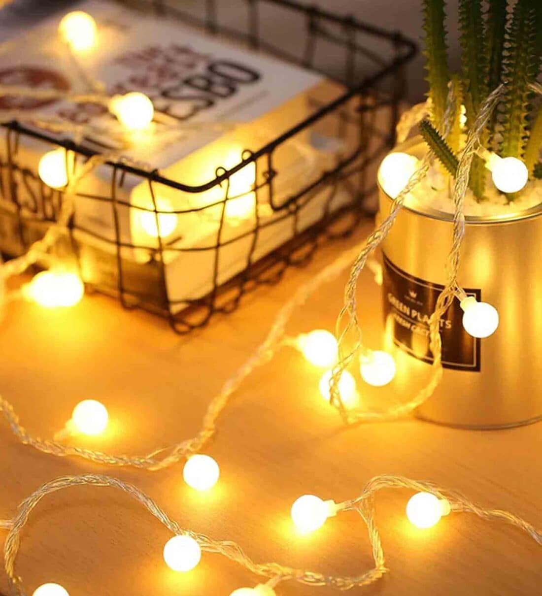 Buy Yellow 5 Meters Frosted Balls LED Solar Christmas Plug-In String ...