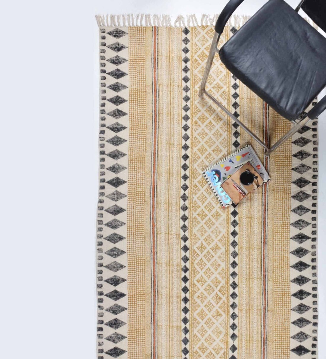 Buy Multicolor Cotton 4 ft X 6 ft Machine Made Dhurrie at 69% OFF by ...