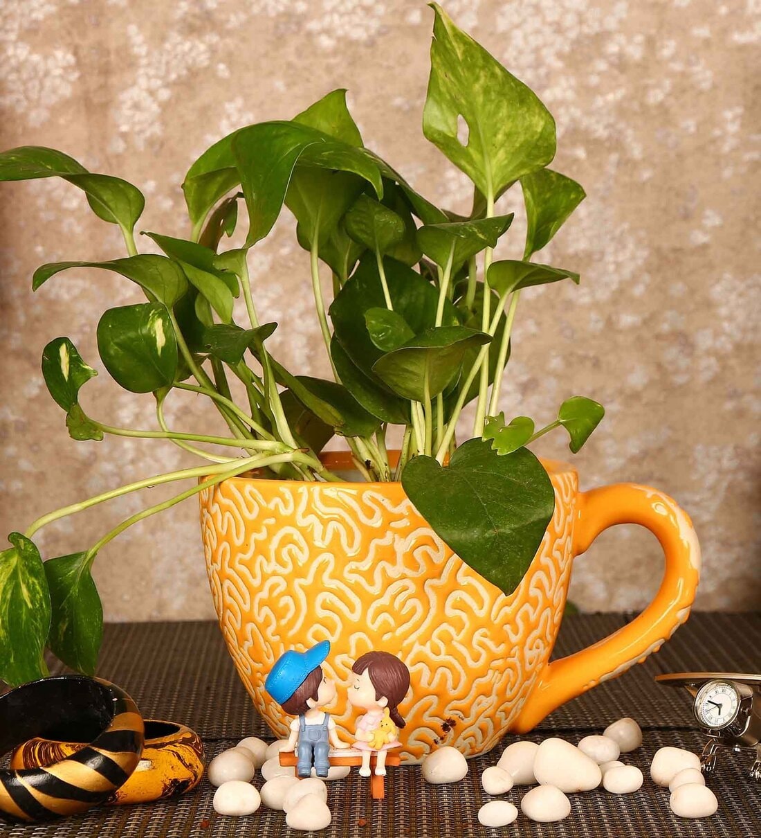 Buy Yellow Ceramic Medium Cup Shape Flower Pot at 44% OFF by ...