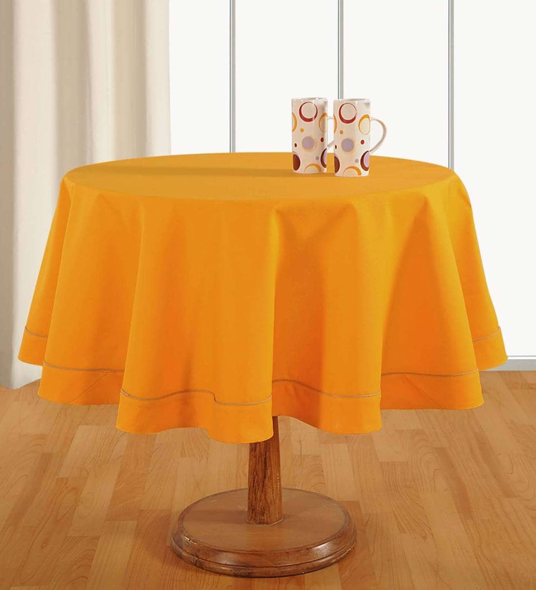 Buy Solid (59x59) Yellow Cotton Table Cloth at 36% OFF by Swayam ...
